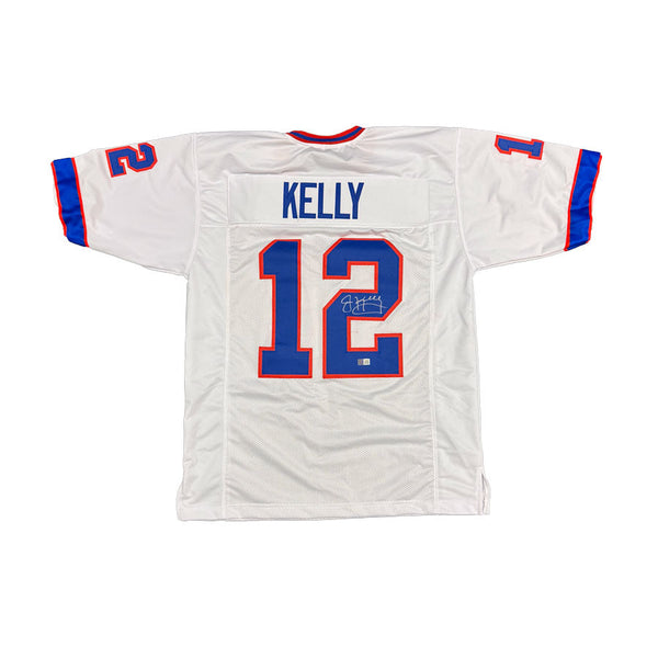 Jim Kelly Signed Custom White Football Jersey – ShopBillsJerseys